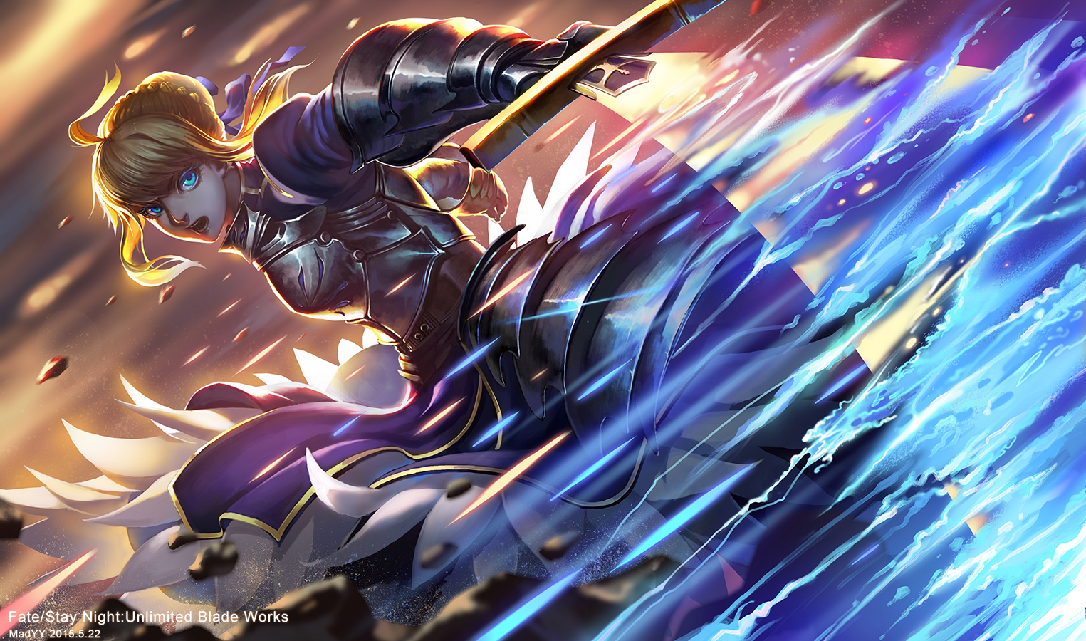 Saber's Fierce Blade: Epic Moments from Fate/Stay Night Anime