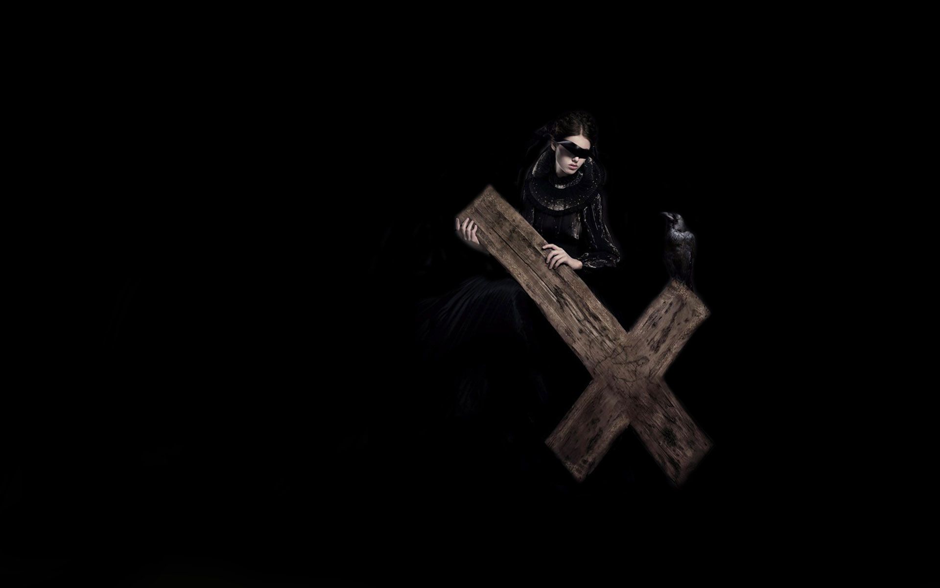 Gothic Girl with Cross