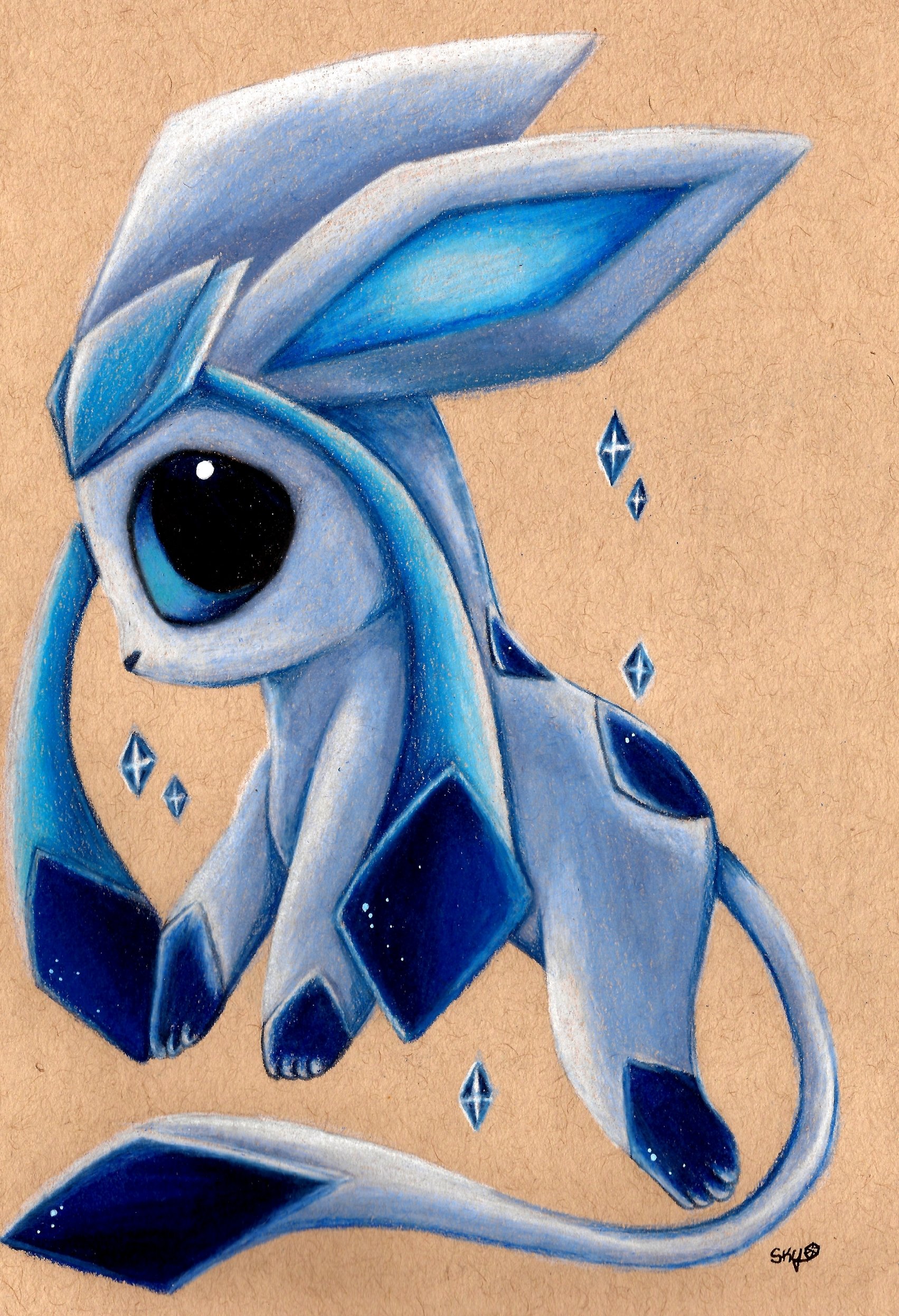 Chibi Glaceon drawing by Skykristal