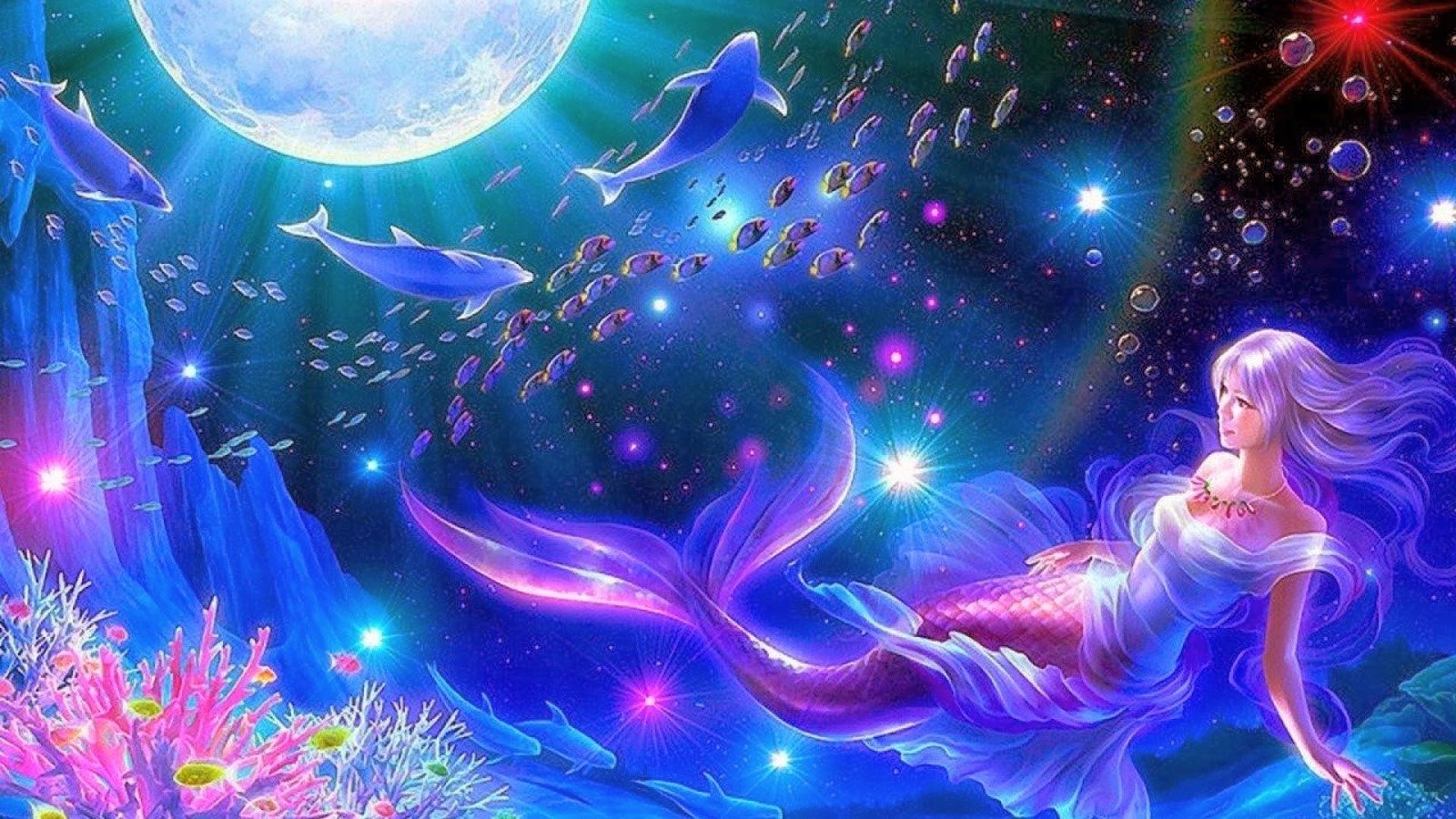 Download Colorful Moon Fish Underwater Fantasy Mermaid Art