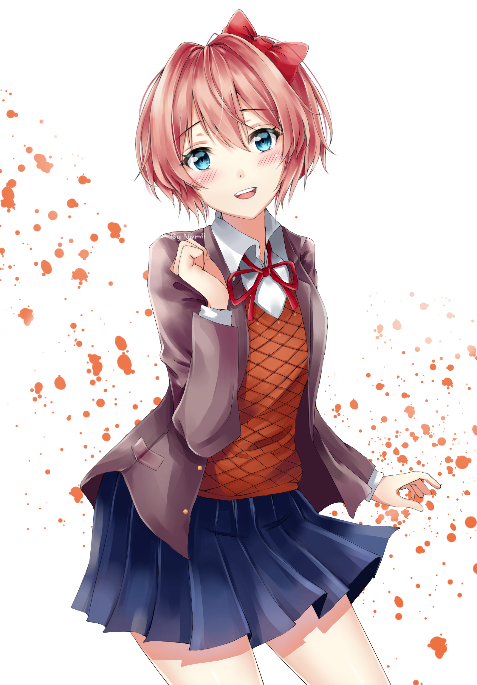 Sayori from Doki Doki Literature Club! – Blue Eyes, Short Hair, and ...