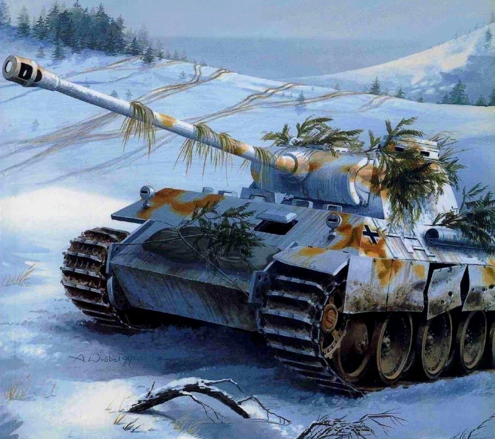 Panther Tank in Winter Camouflage