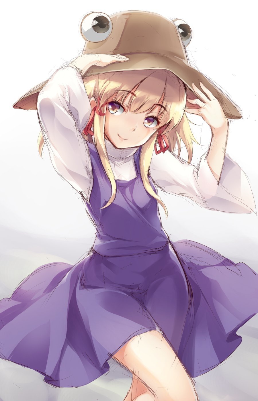 Download Purple Dress Hat Suwako Moriya Anime Touhou Art