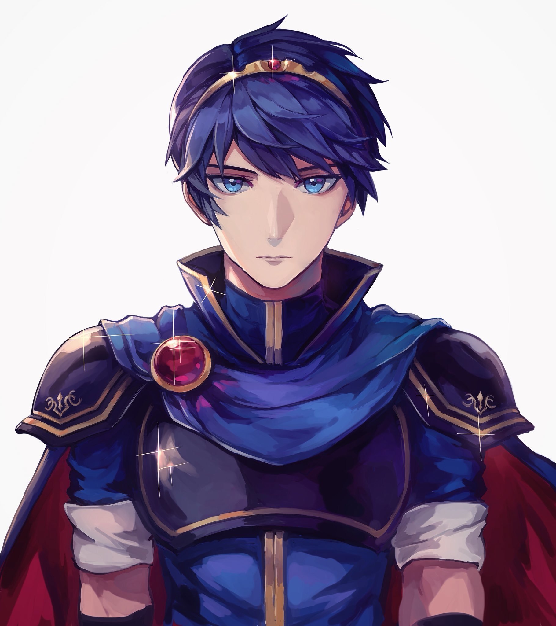 Download Knight Blue Hair Cape Blue Eyes Armor Marth (Fire Emblem ...