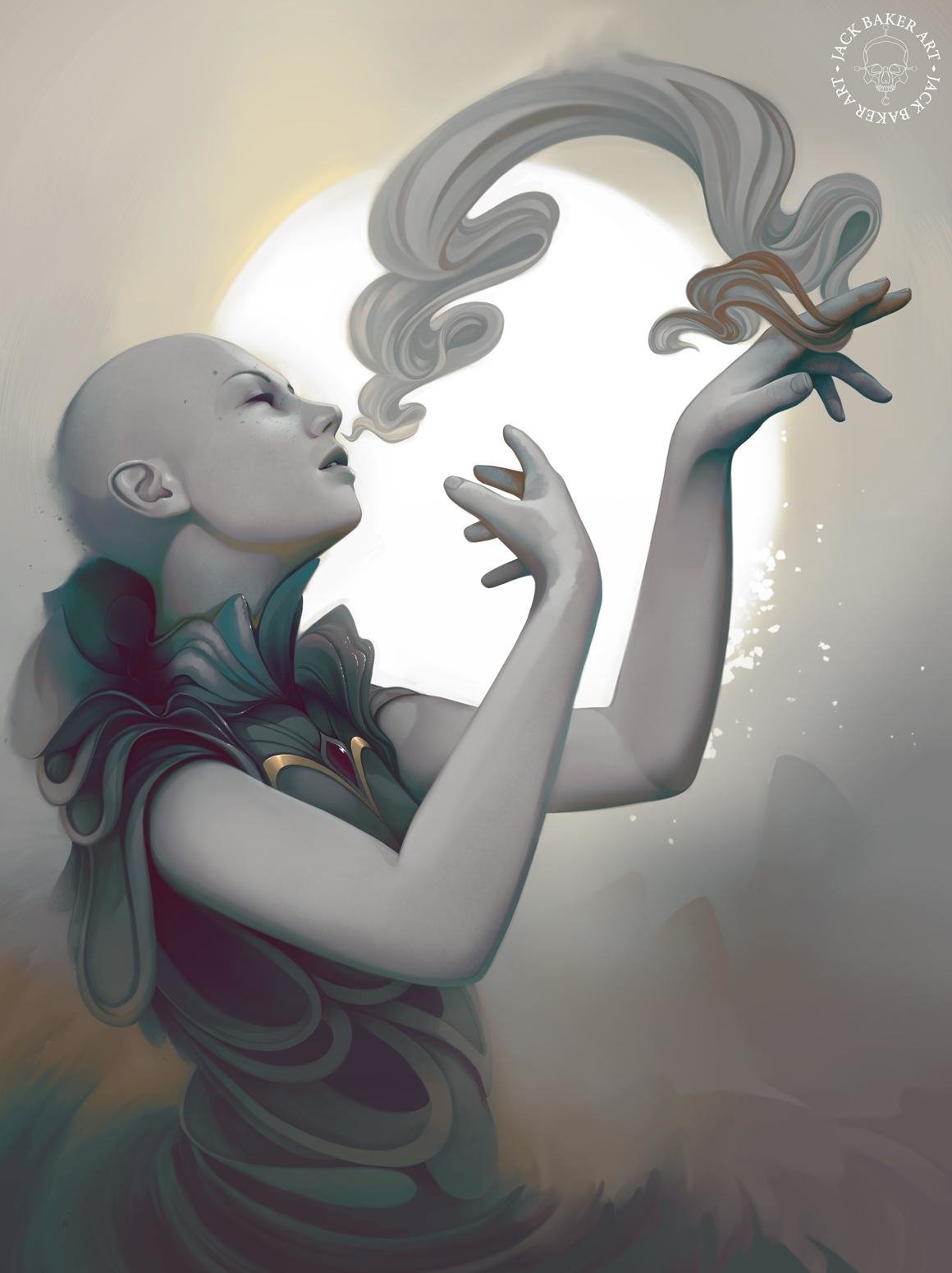 Adriel lady of darkness, digital painting, 18 x 24