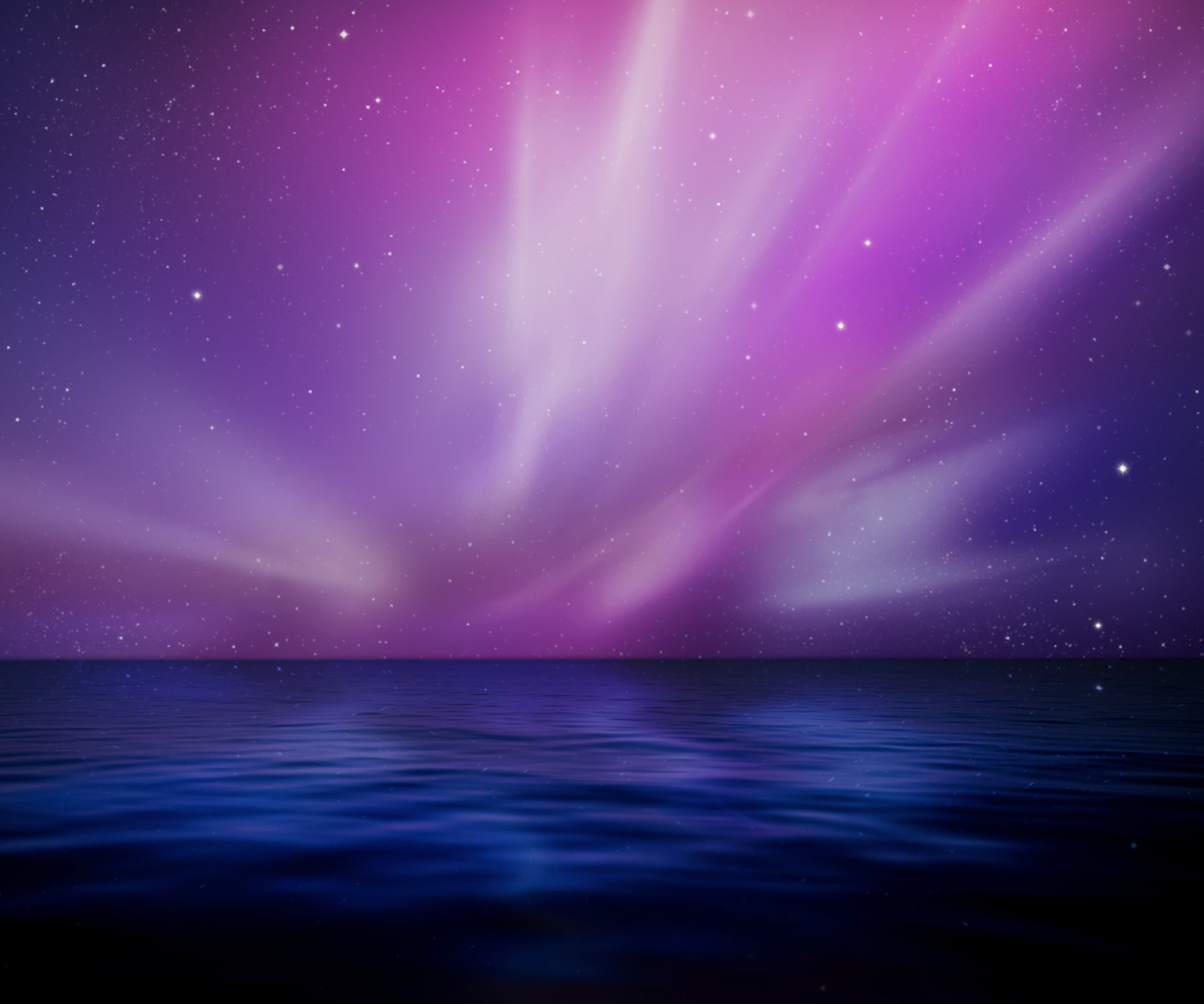 Starry Purple Sky over Ocean