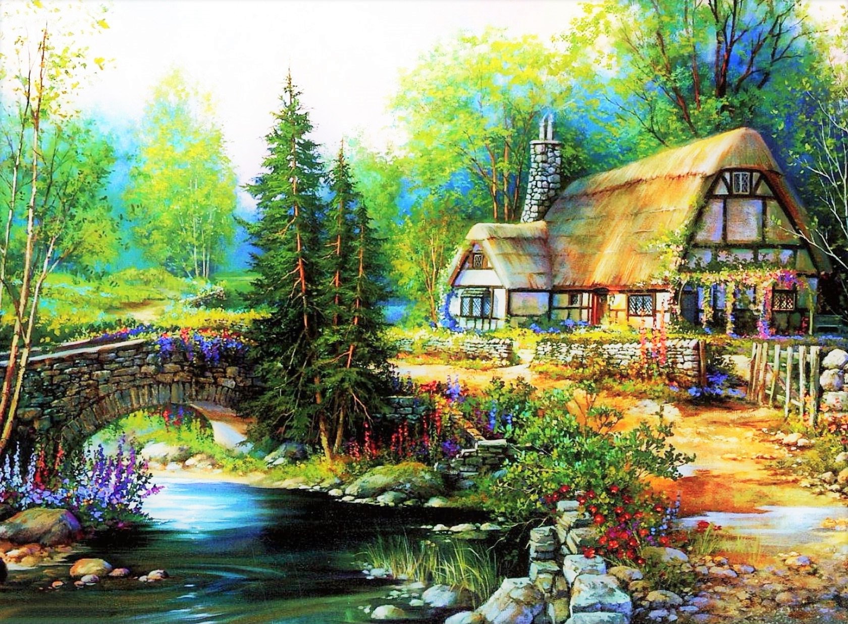Summer Cottage Art - ID: 114855