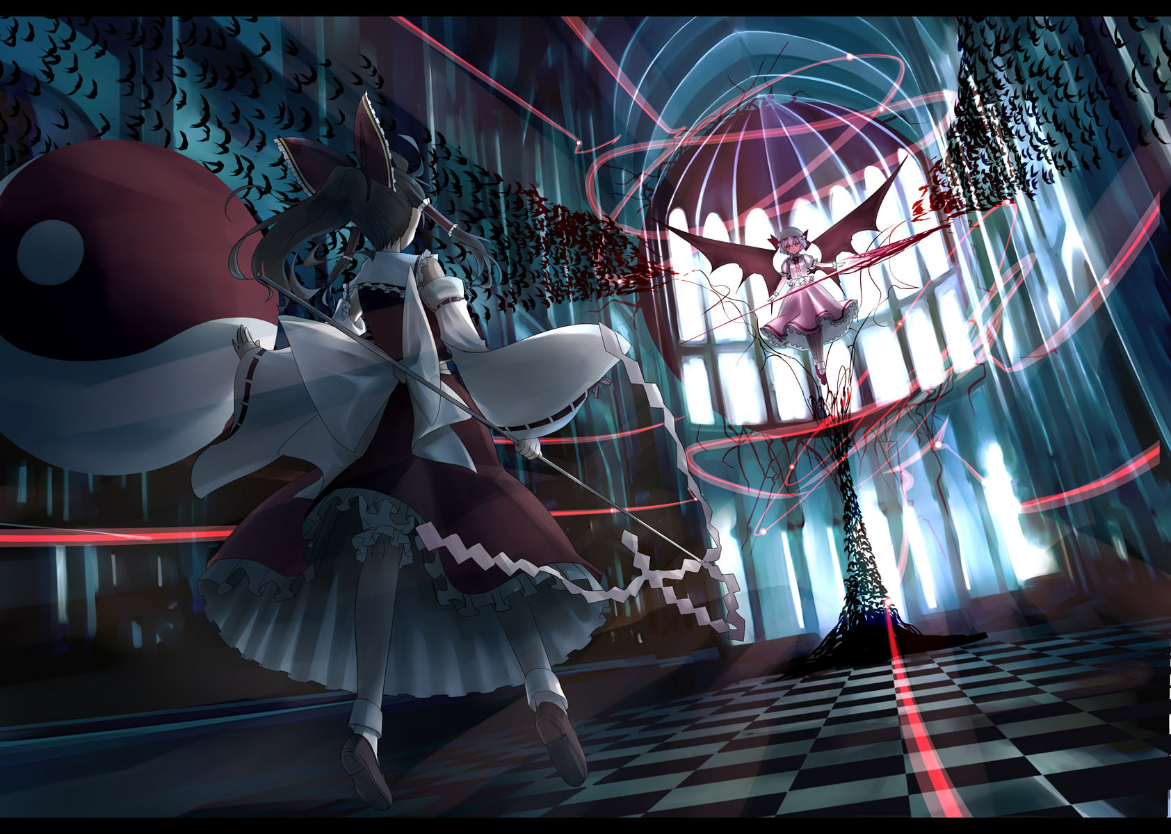Download Remilia Scarlet Reimu Hakurei Dark Anime Touhou Dark Anime Art
