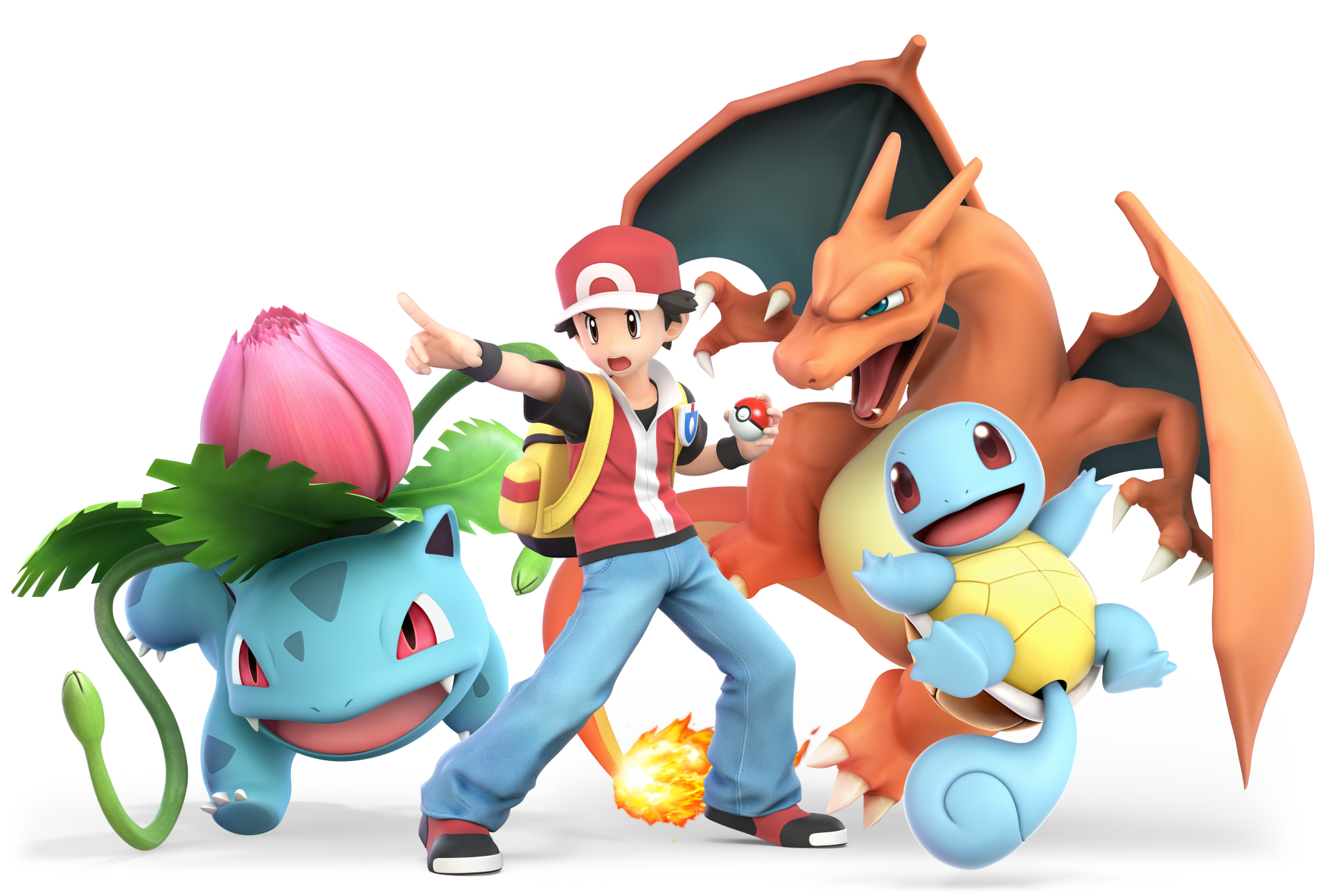 Download Red (Pokémon) Pokémon Trainer Charizard (Pokémon) Squirtle (Pokémon) Ivysaur (Pokémon ...