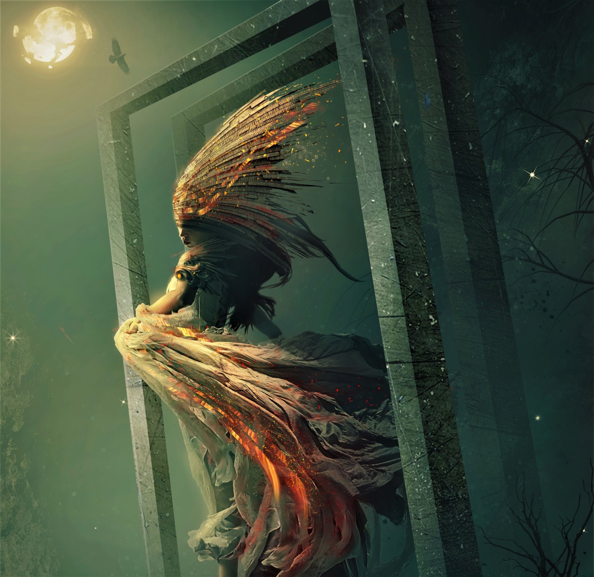 Feather-Crowned Moon Witch