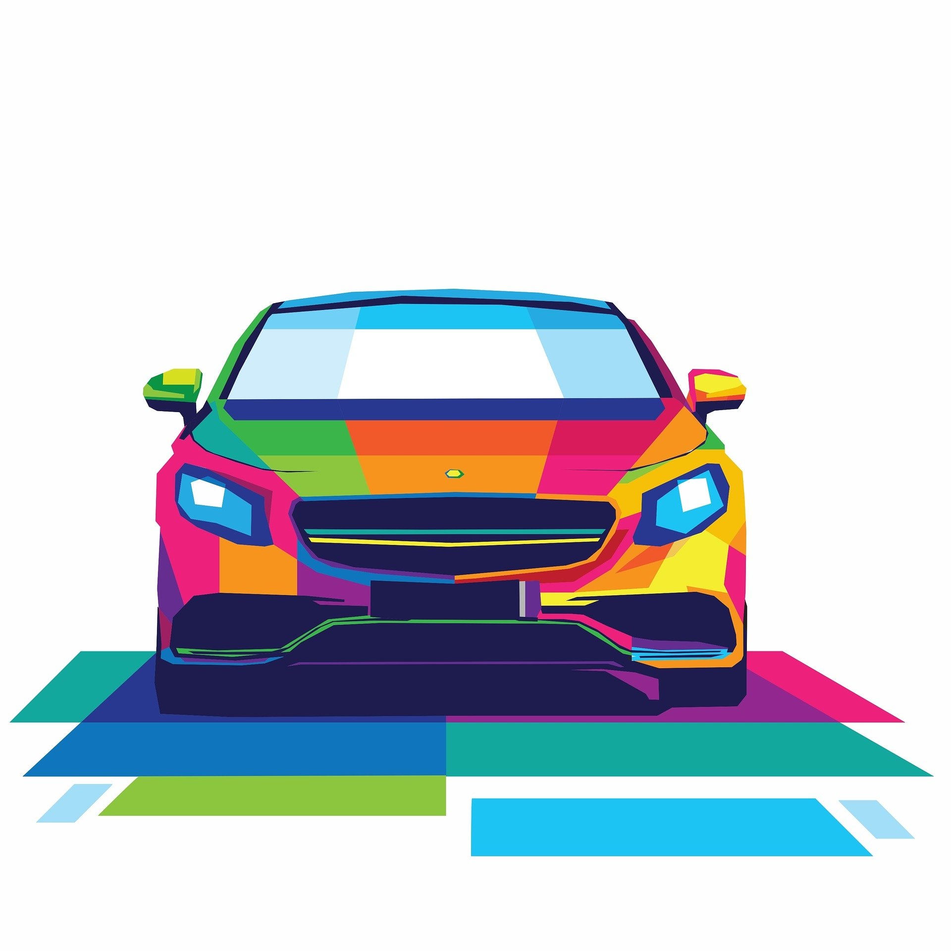 Vibrant Vehicle: A Colorful Artistic Car Showcase
