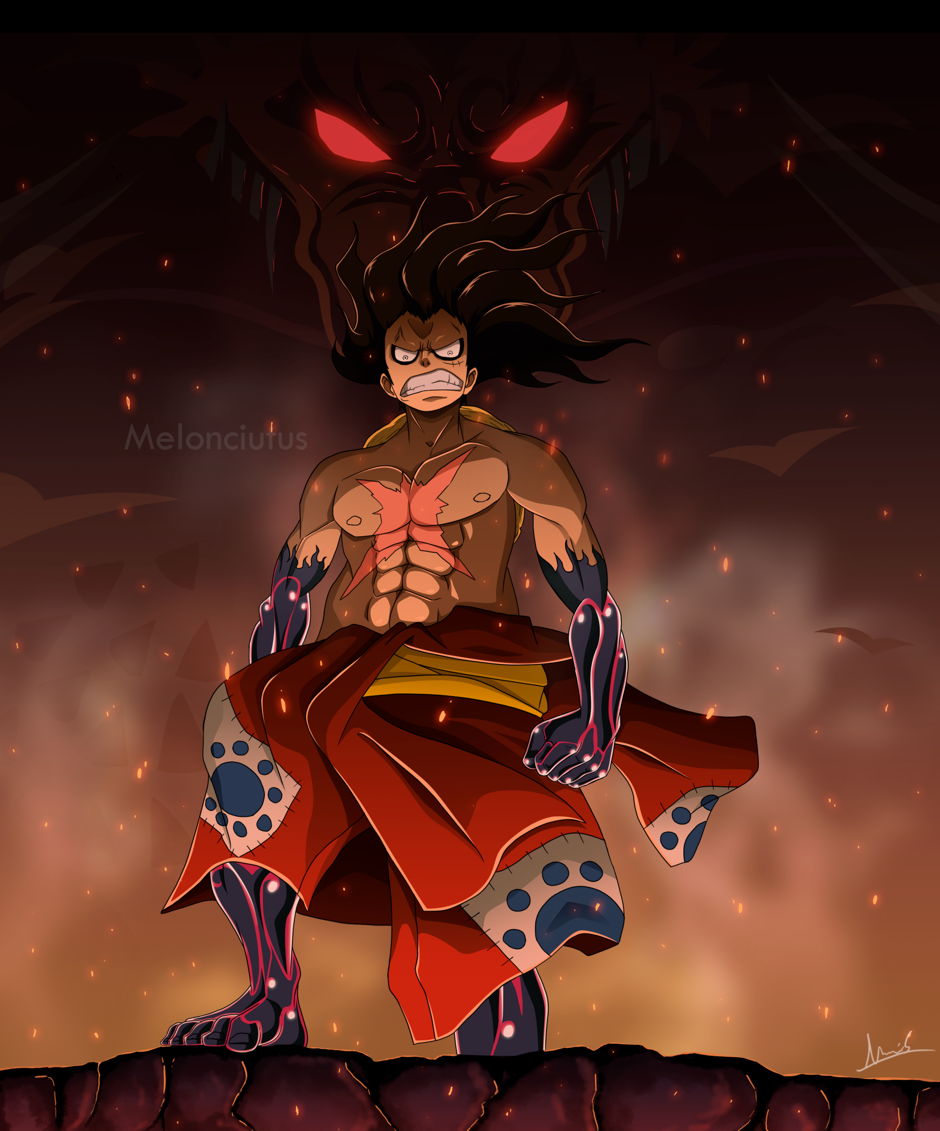 Monkey D. Luffy Unleashed: One Piece's Fiery Awakening