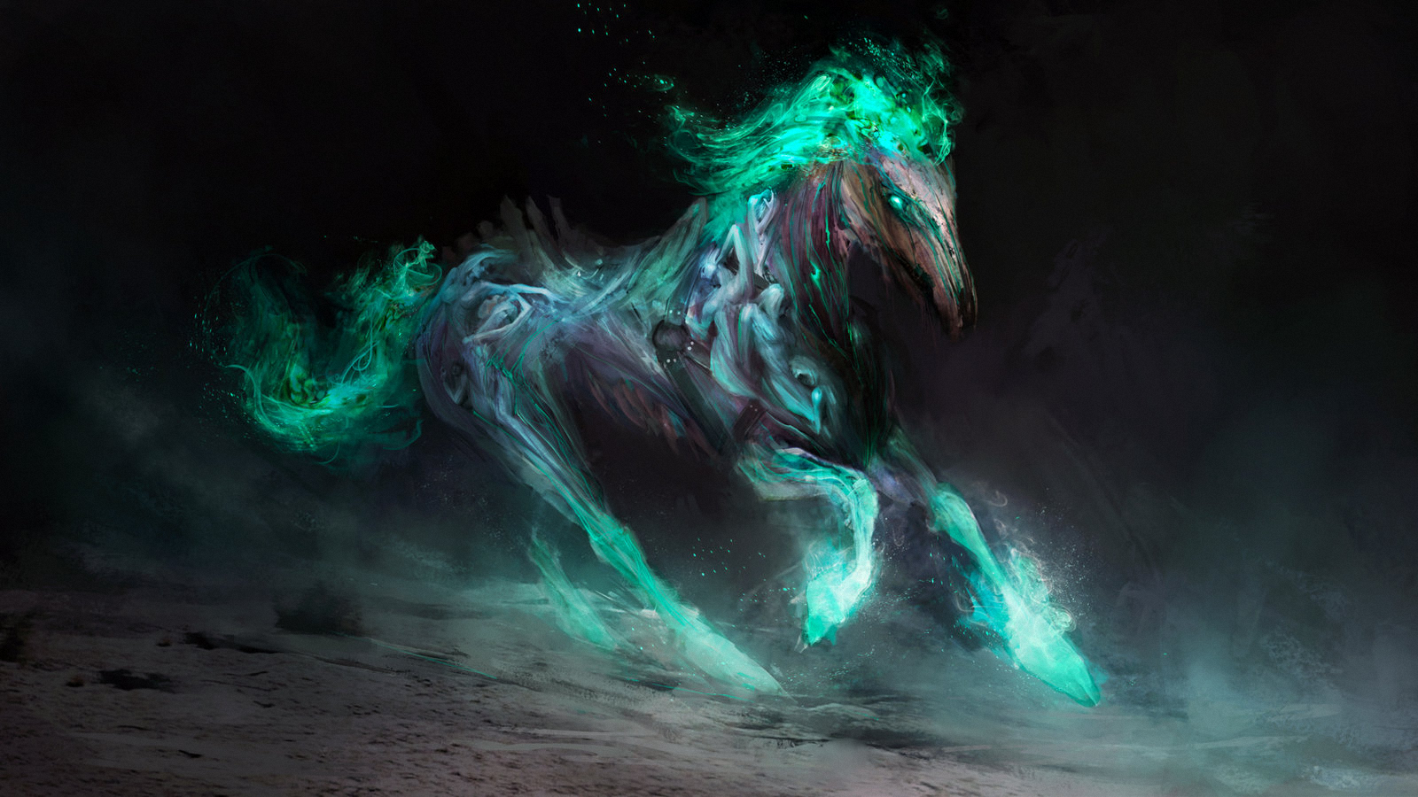 Enchanted Equine: A Fantasy Horse of Ethereal Flames