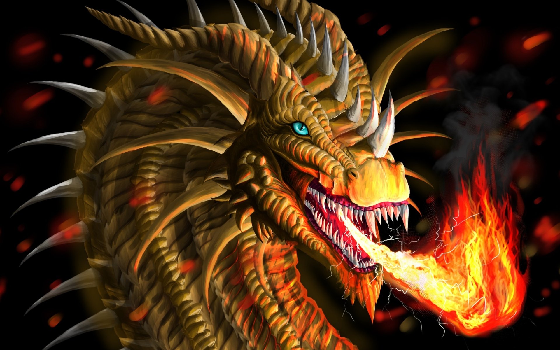 Download Spikes Horns Fire Fantasy Dragon Fire Dragon Art