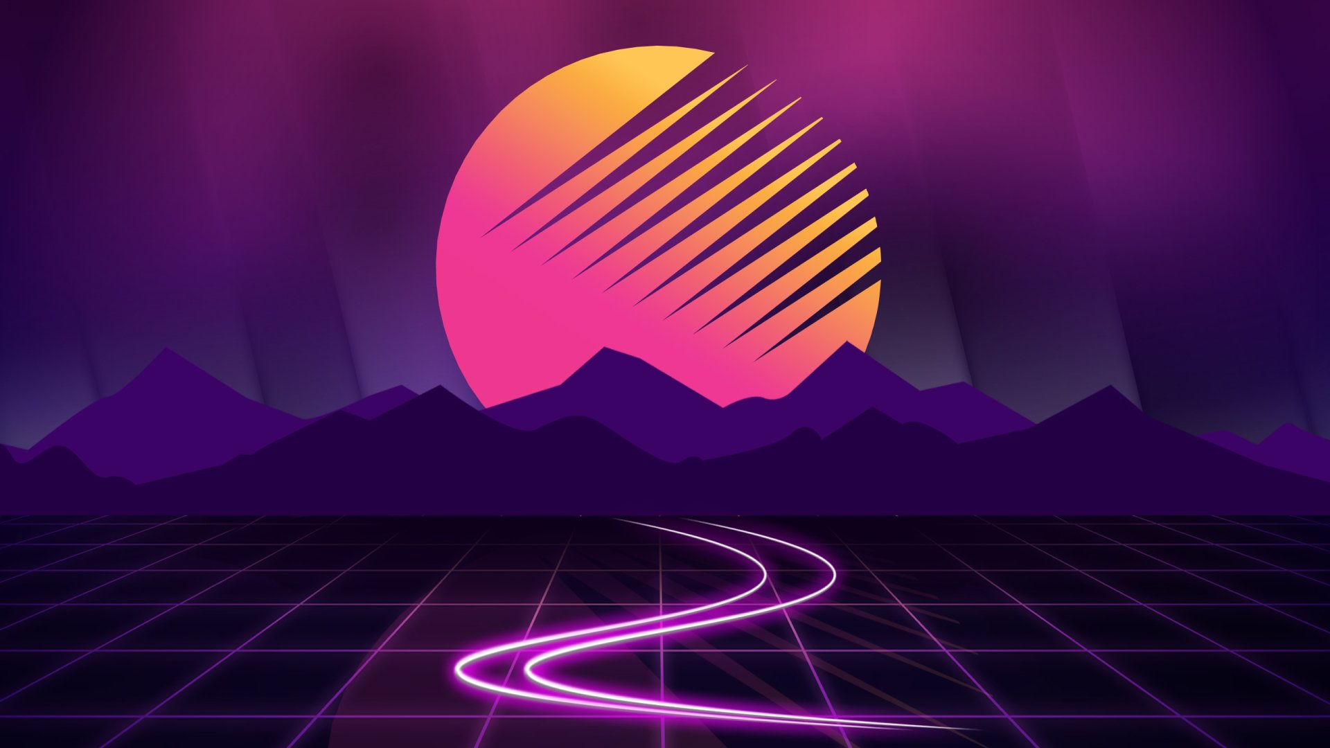 Neon Horizon: Artistic Retrowave Escape