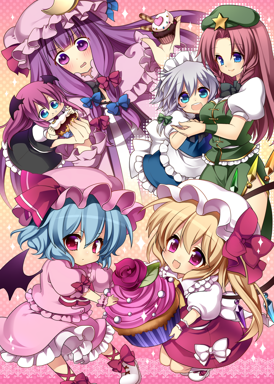 Download Hong Meiling Sakuya Izayoi Flandre Scarlet Remilia Scarlet Koakuma (Touhou) Patchouli ...