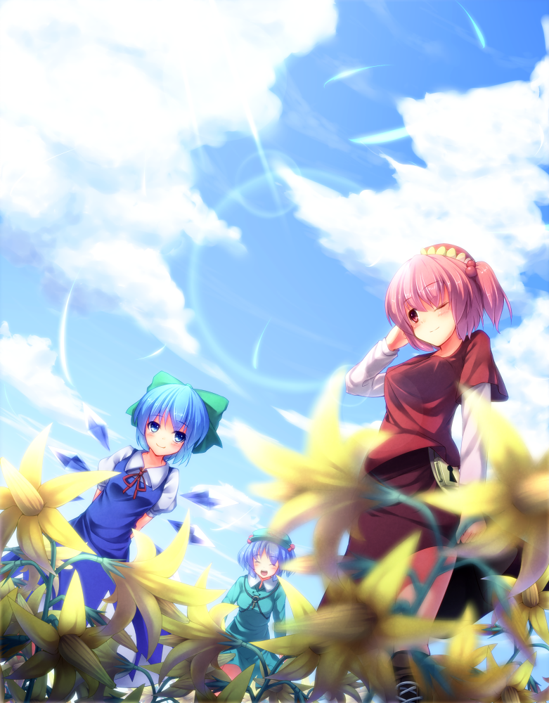 Download Cirno (Touhou) Nitori Kawashiro Mitori Kawashiro Anime Touhou Art