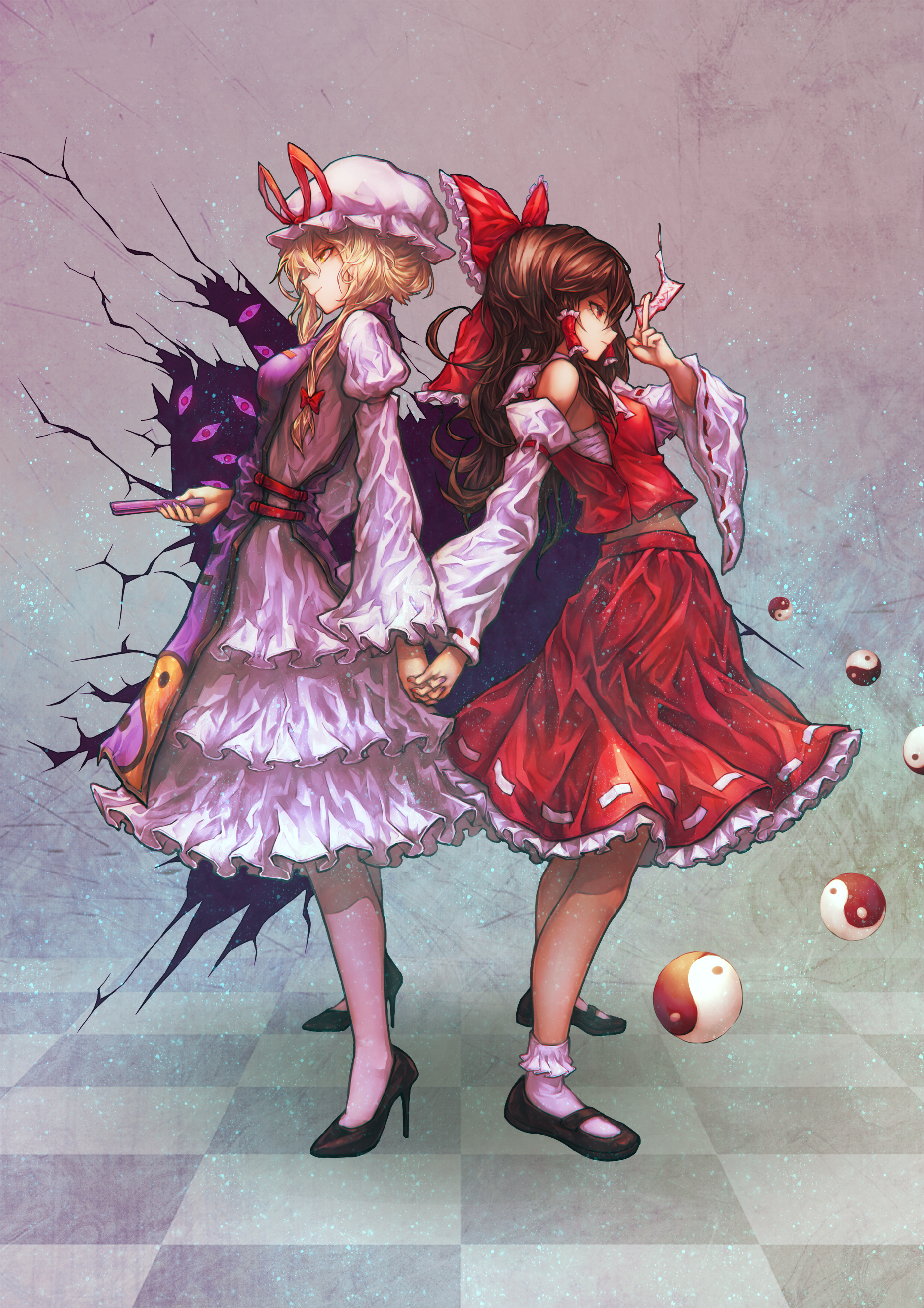 Download Reimu Hakurei Yukari Yakumo Anime Touhou Art