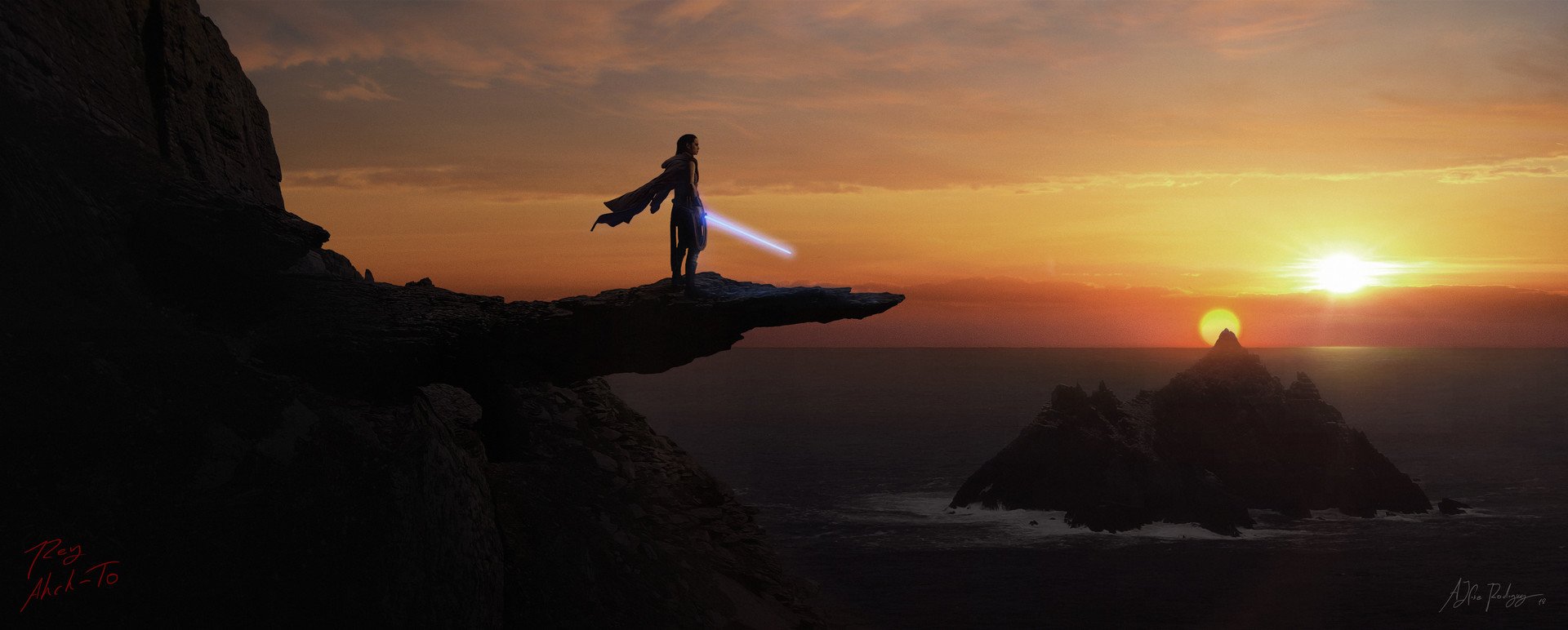 Rey Returns to Ahch-To Art - ID: 129928