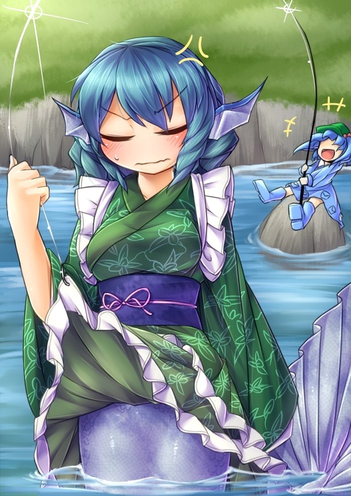 Download Wakasagihime Touhou Nitori Kawashiro Anime Touhou Art
