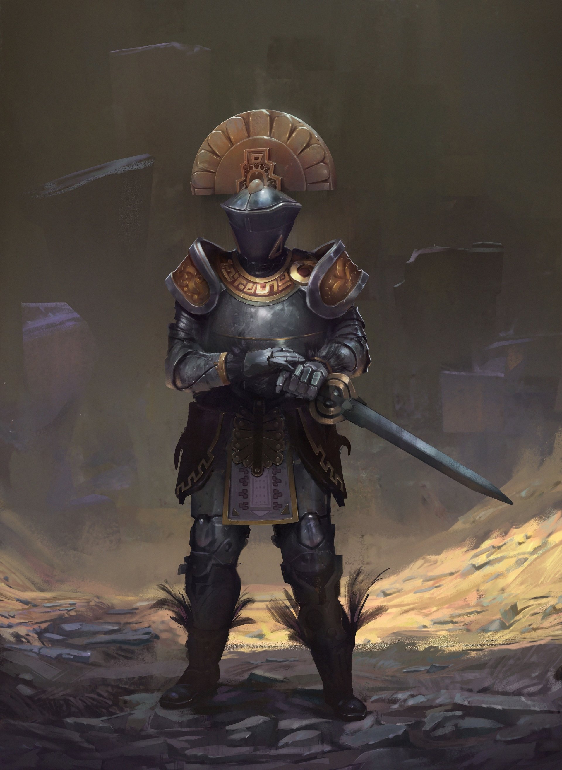 Aztec Medieval Knight by Baptiste Boutié