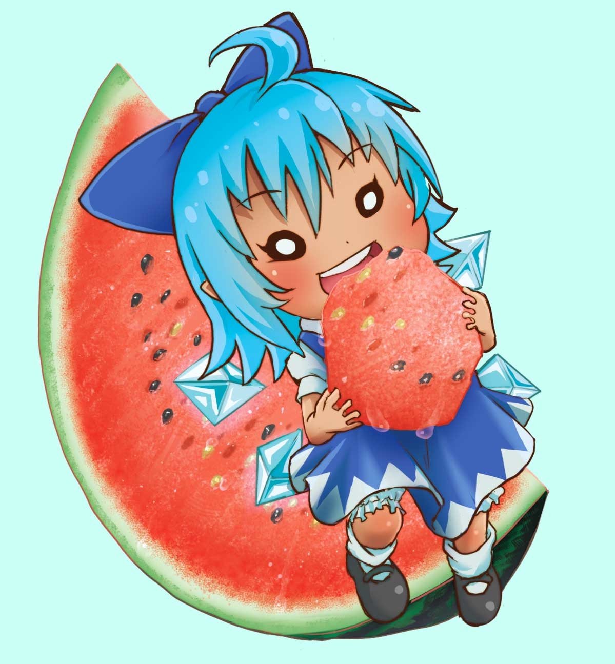 Download Watermelon Cirno (Touhou) Anime Touhou Art