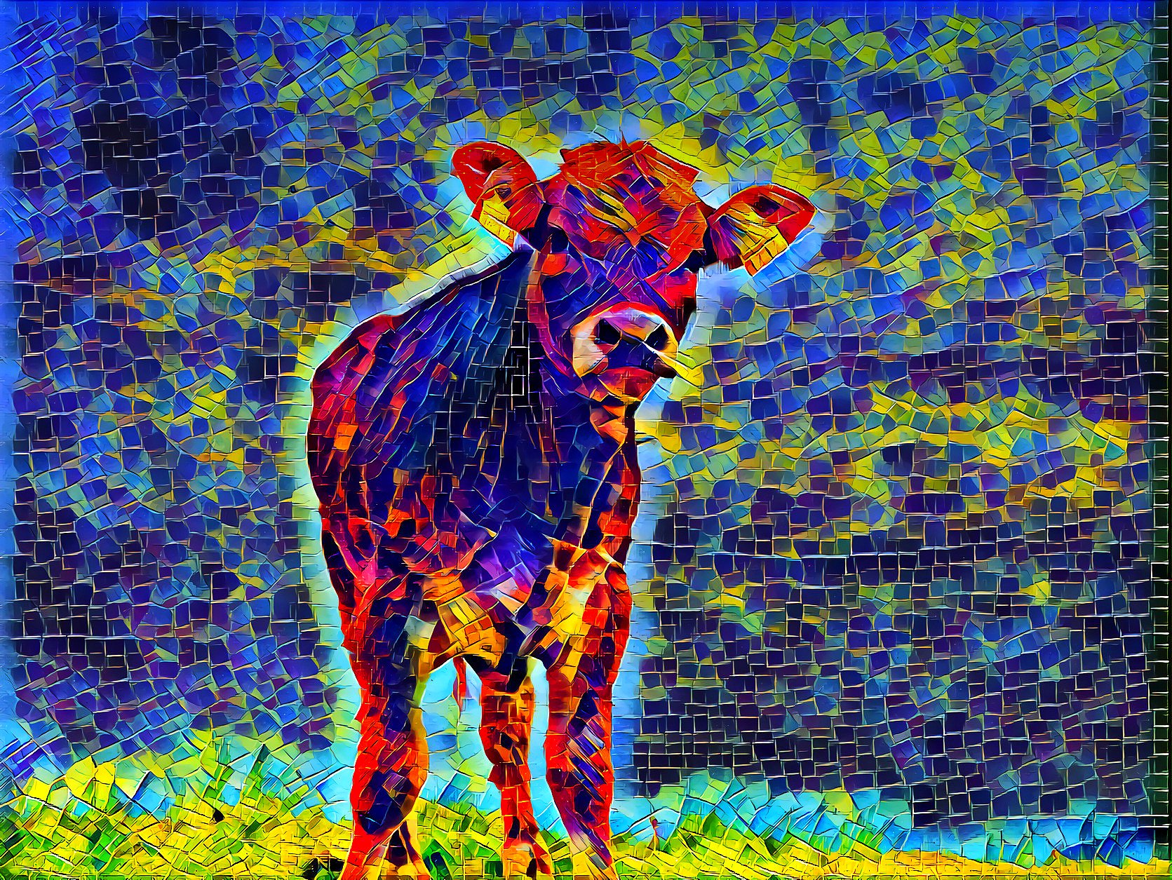 Calf Mosaic Art by NatureWorshiper