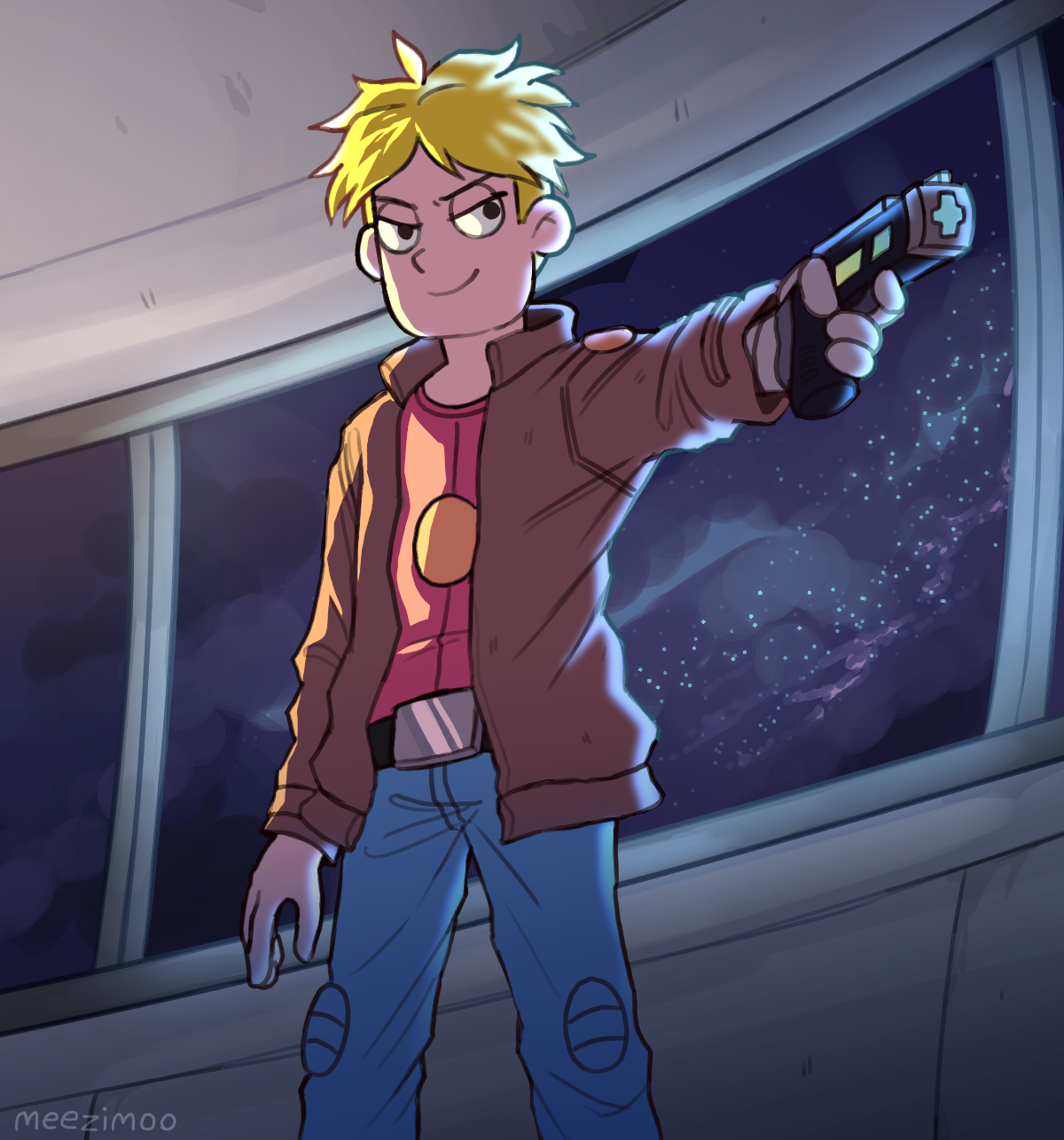 Download Gun Smile Jacket Blonde Gary Goodspeed TV Show Final Space Art