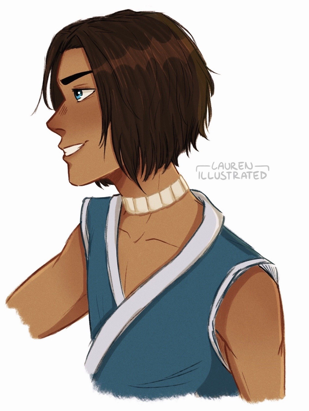 Aang With Hair Smiling