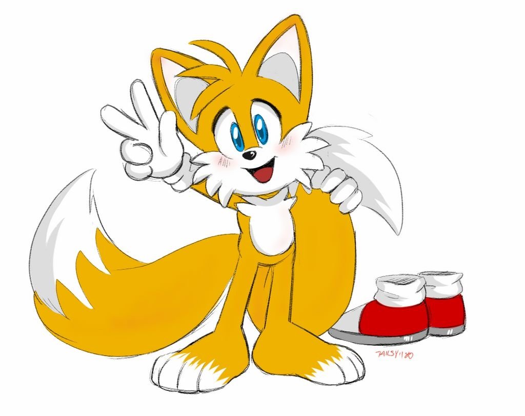 Download Peace Sign Tail Cute Blue Eyes Sneakers Paw Miles 'Tails ...