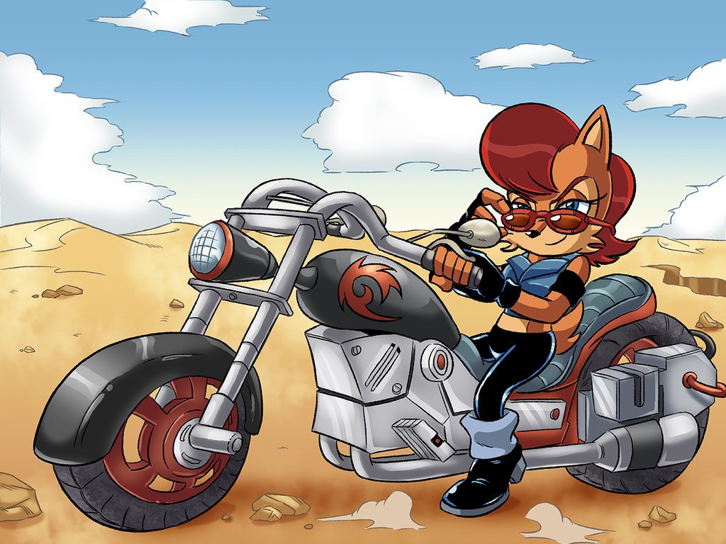 Download Desert Glasses Red Hair Motorcycle Sally Acorn Comic Sonic The ...