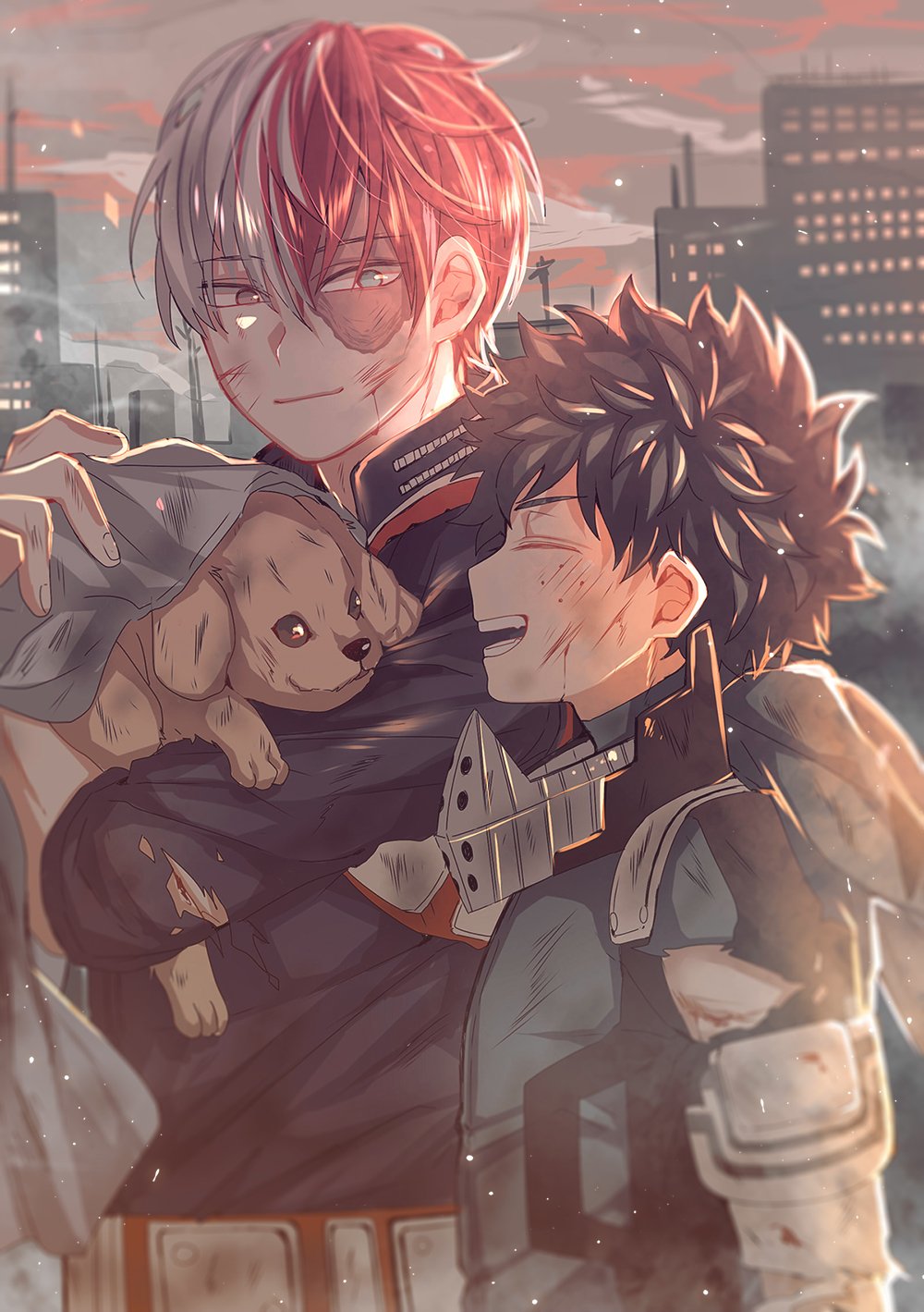 Heroic Bonds: Todoroki, Midoriya, and the Loyal Dog