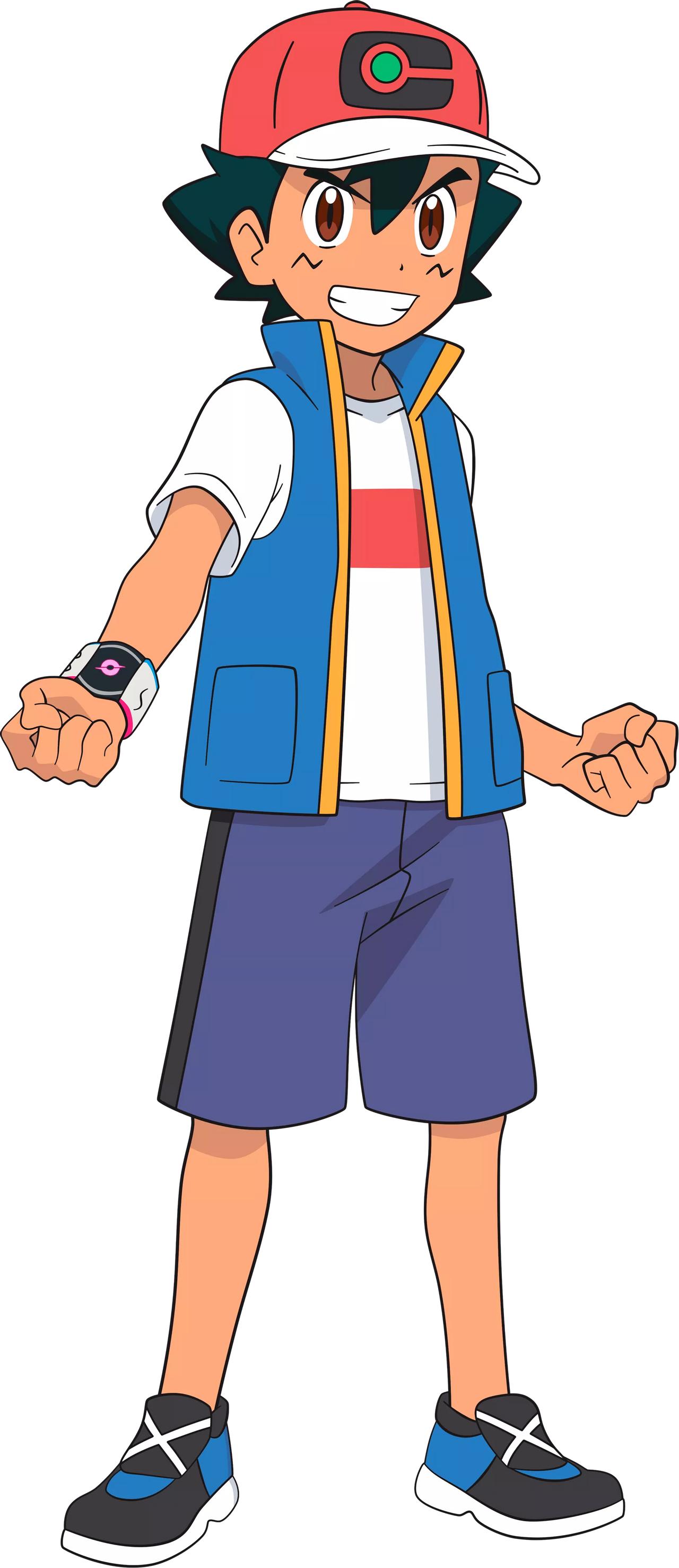 Download Brown Eyes Cap Smile Ash Ketchum Anime Pokemon Art