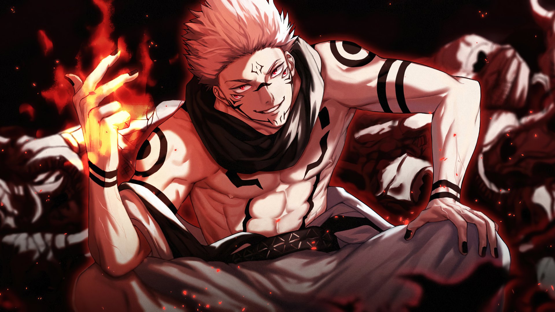 Download Red Eyes Pink Hair Sukuna (Jujutsu Kaisen) Anime Jujutsu ...