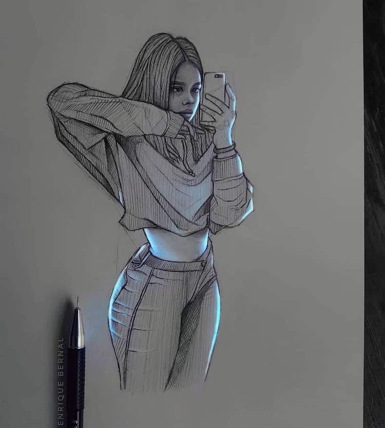 Artistic Drawing Art by Enrique Bernal