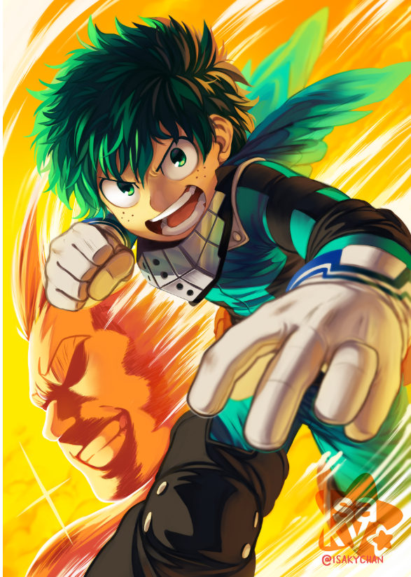 Download Green Hair Green Eyes All Might Izuku Midoriya Anime My Hero ...