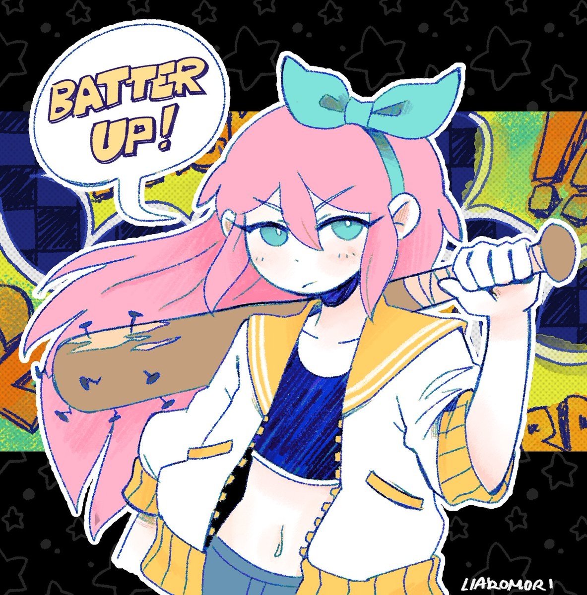 Download Long Hair Baseball Bat Pink Hair Aubrey (Omori) Video Game ...