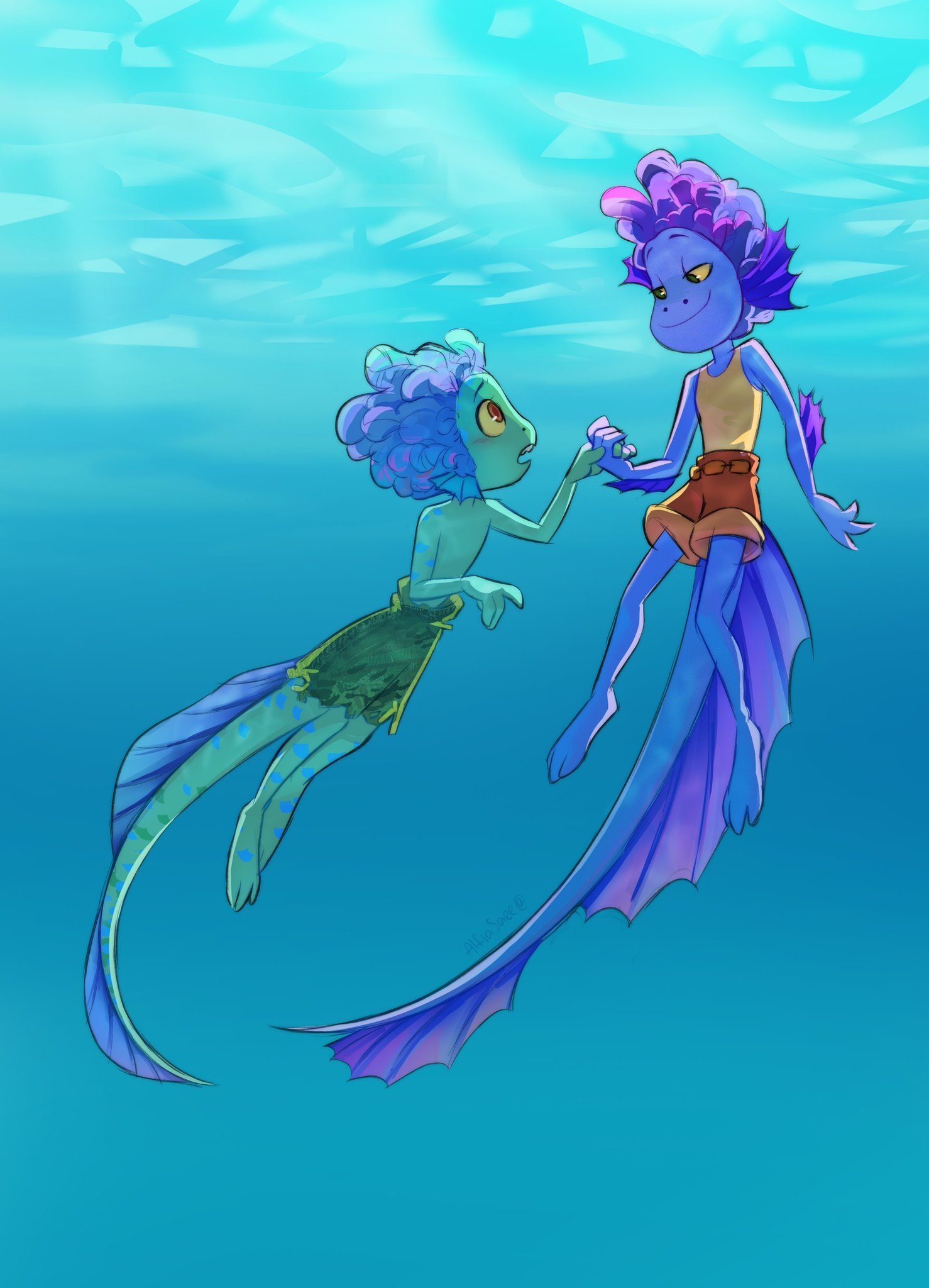 Download Underwater Sea Monster Luca Paguro Alberto Scorfano Movie Luca Art