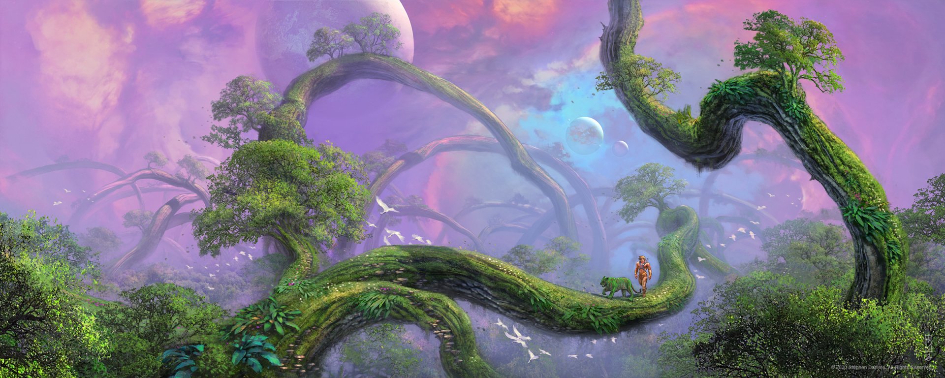 Download Comic He-man Fantasy Landscape Vibrant Colors Art