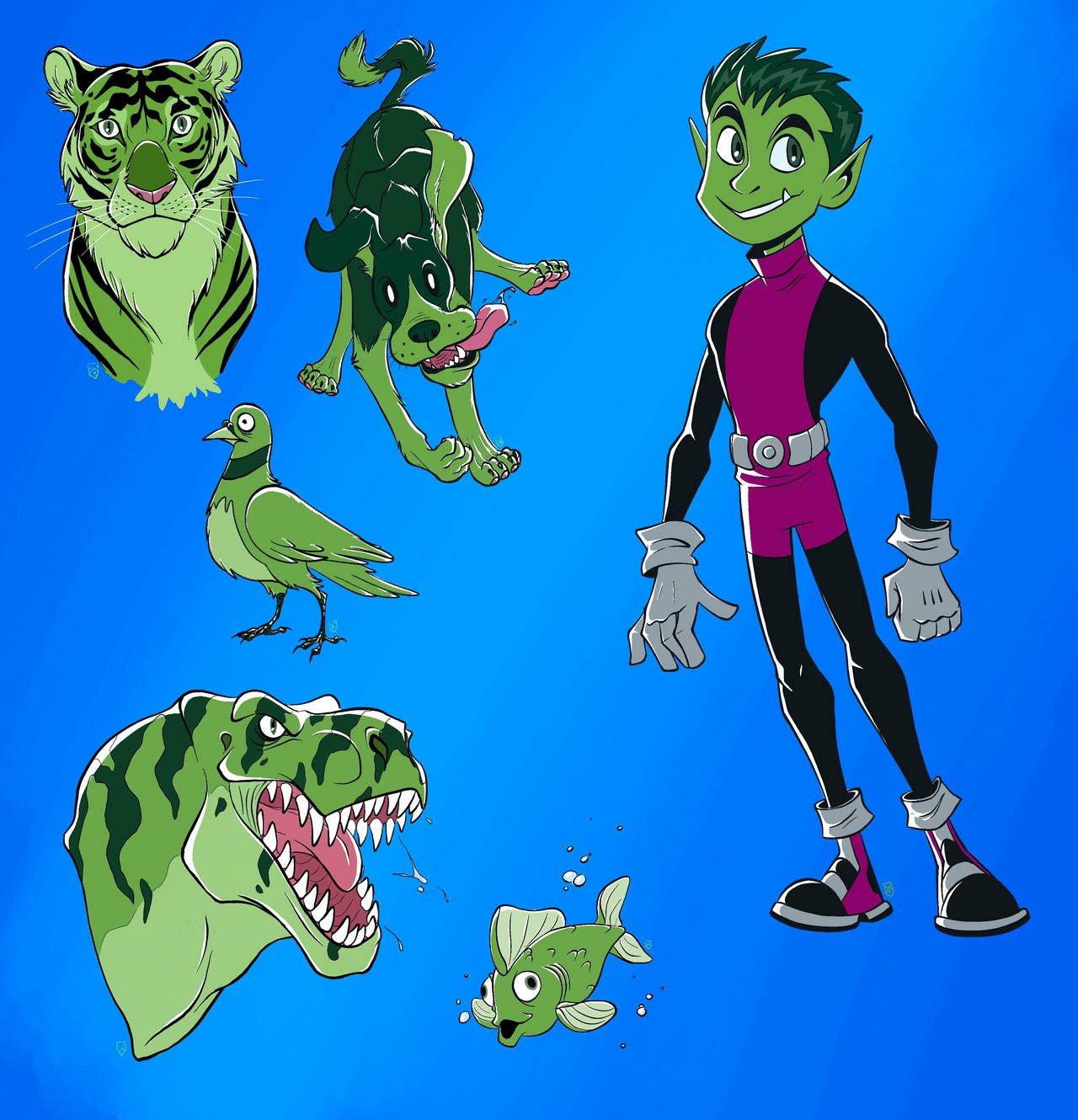 Download Garfield Logan Beast Boy TV Show Teen Titans Art