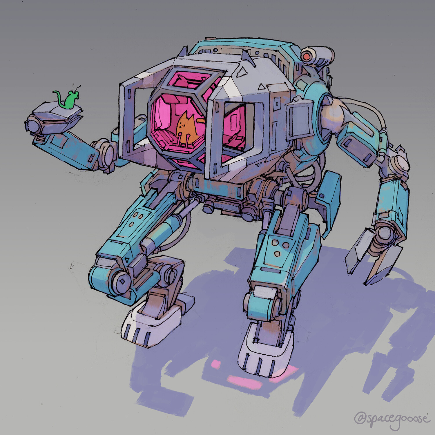 Download Sci Fi Mech Robot Illustration Snail Art