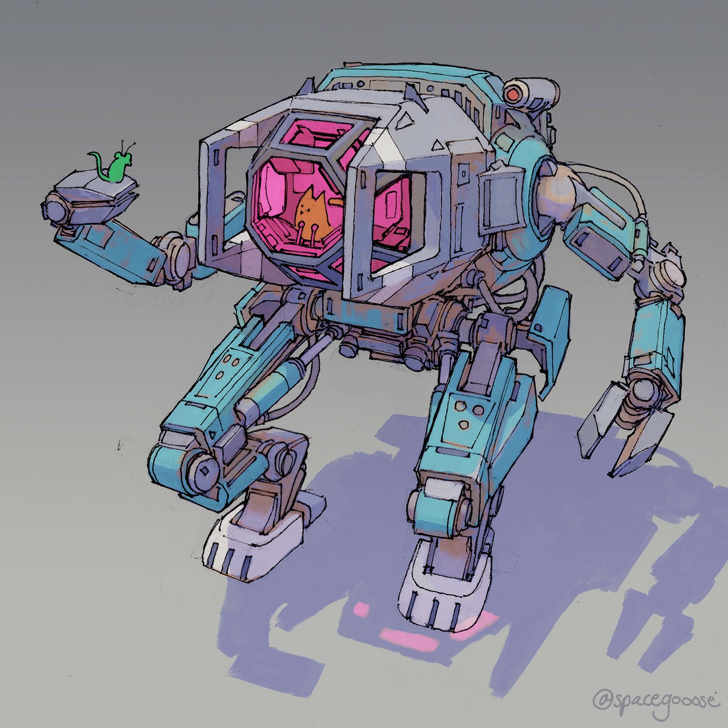 Download Sci Fi Mech Robot Illustration Snail Art
