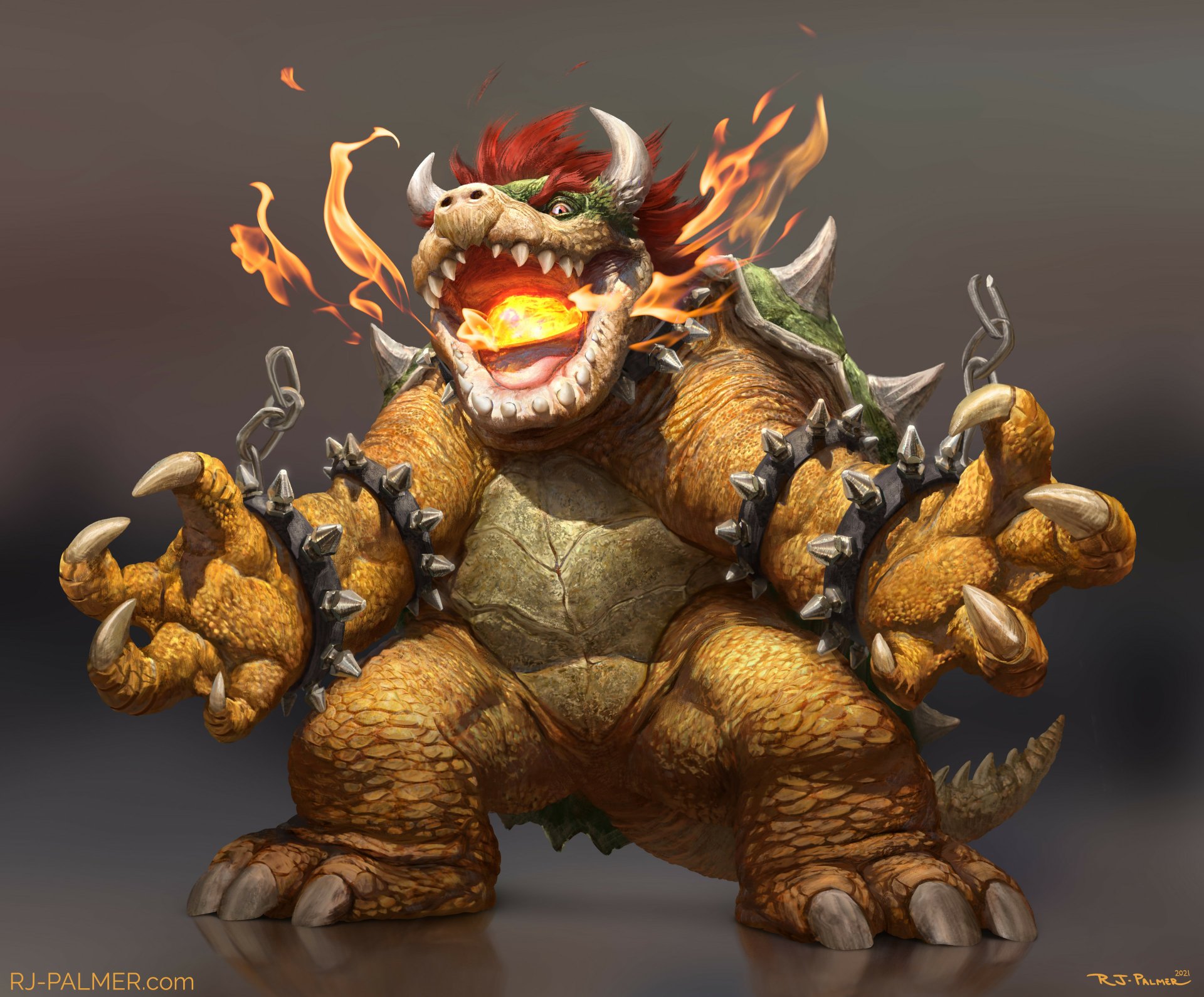 Download Bowser Video Game Super Mario Bros. Monster Dragon Art