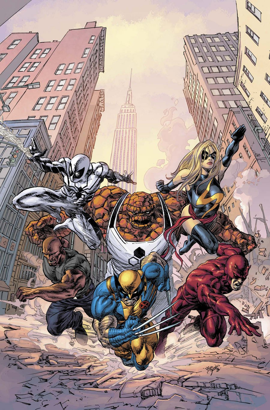 New York Avengers: Spider-Man, Wolverine, Thing, Ms. Marvel, Carol ...