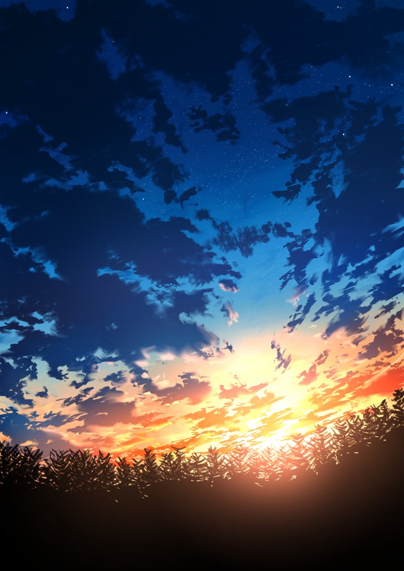 Anime Sunset Art by bn12x20