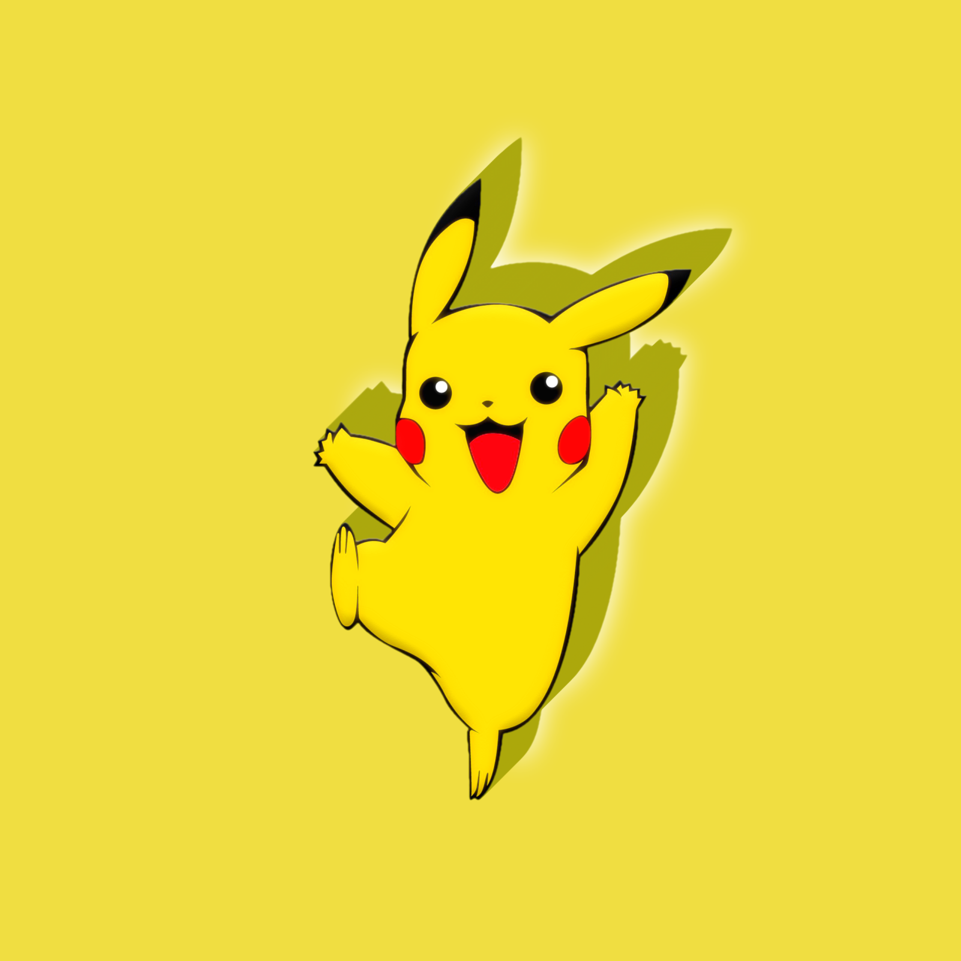 Pikachu on yellow background by Rosberg