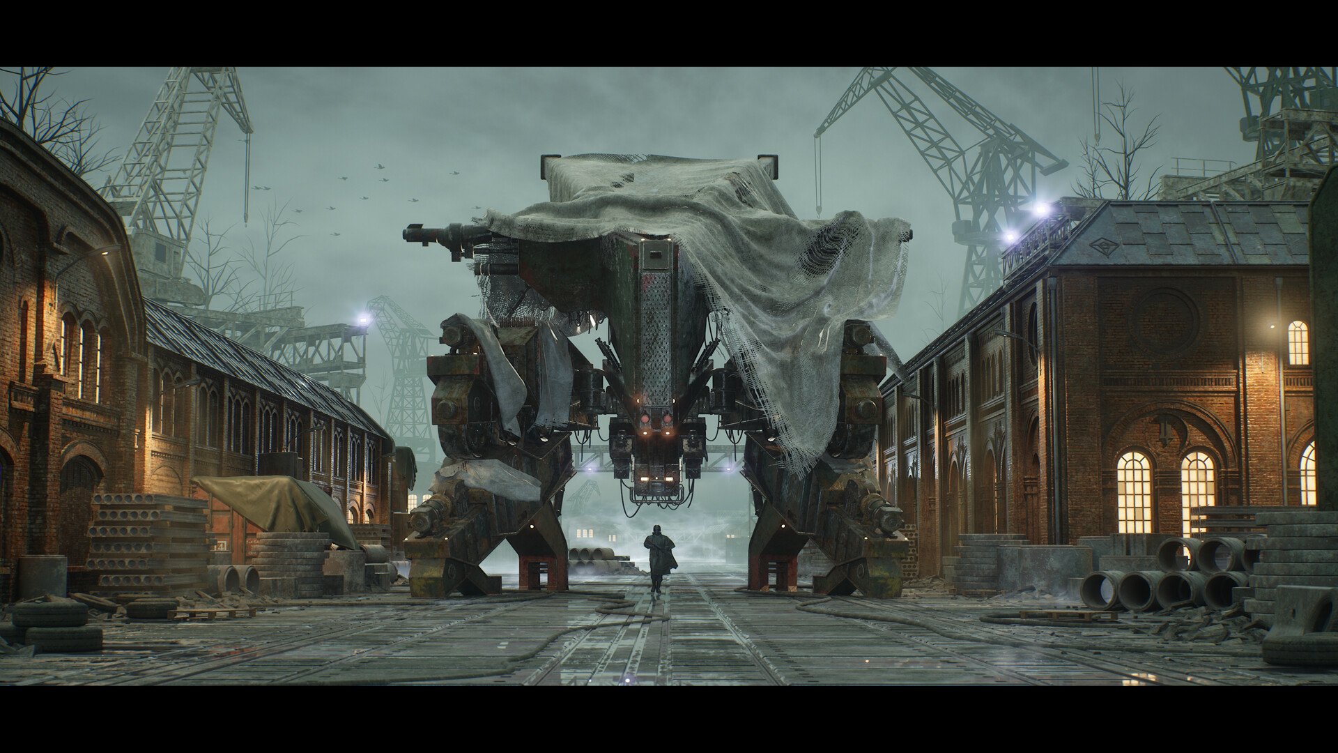 Download Sci Fi Mech Industrial Dystopian Cityscape Art