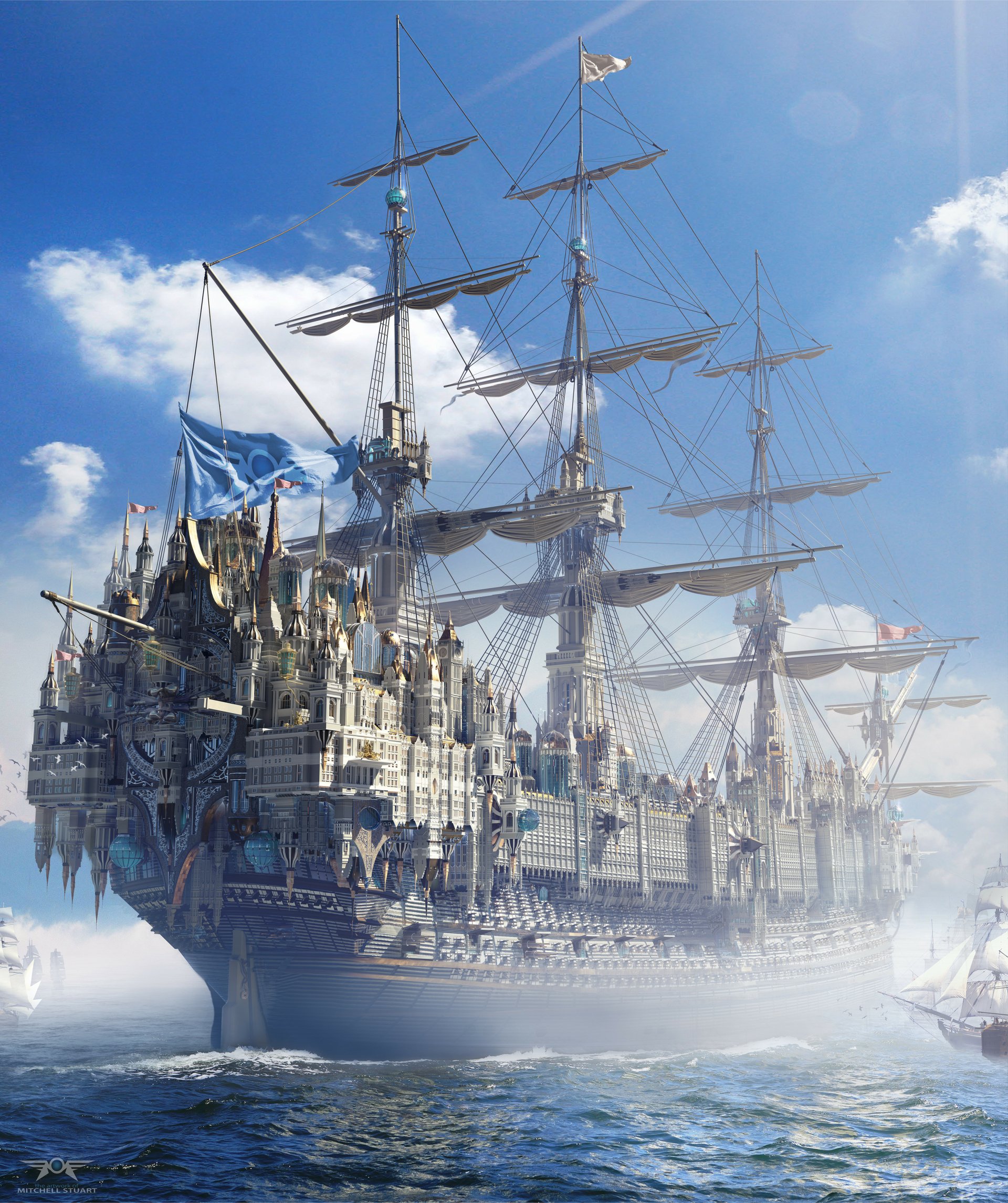 Download Fantasy Ship Fantasy Ship Sailing Vessel Ocean Art
