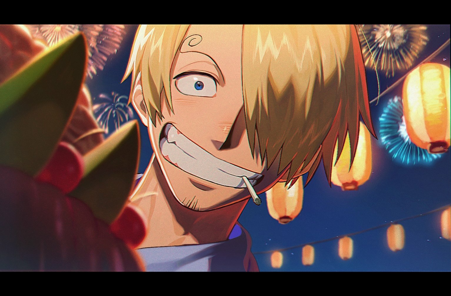 Sanji’s Fireworks Smile: Iconic One Piece Anime Moment