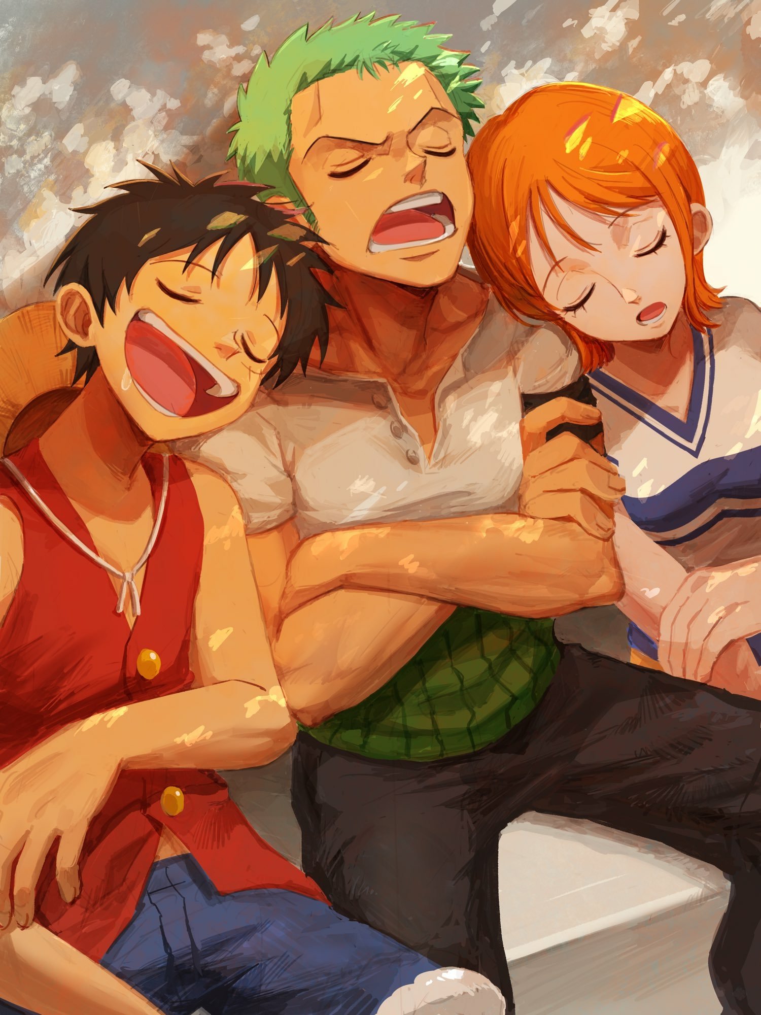 Download Monkey D. Luffy Roronoa Zoro Nami (One Piece) Anime One Piece Art